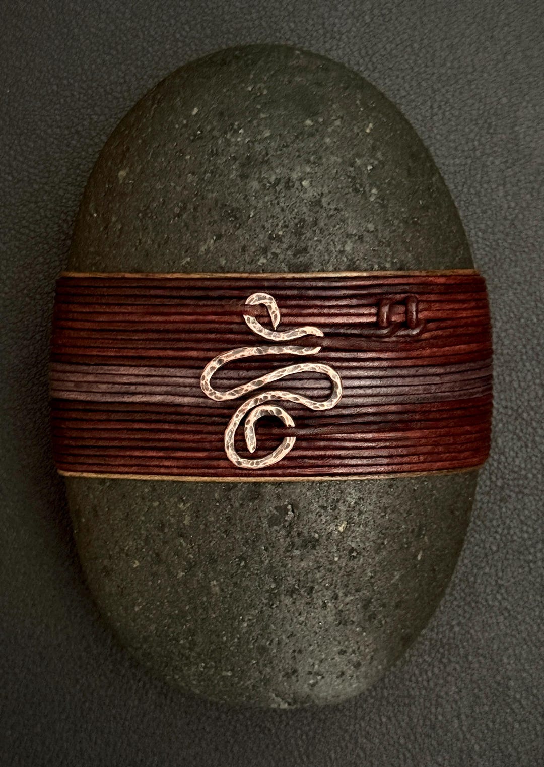 Wrapped Rock, Hammered Copper Wire, Unique Paperweight, Centering Stone ...