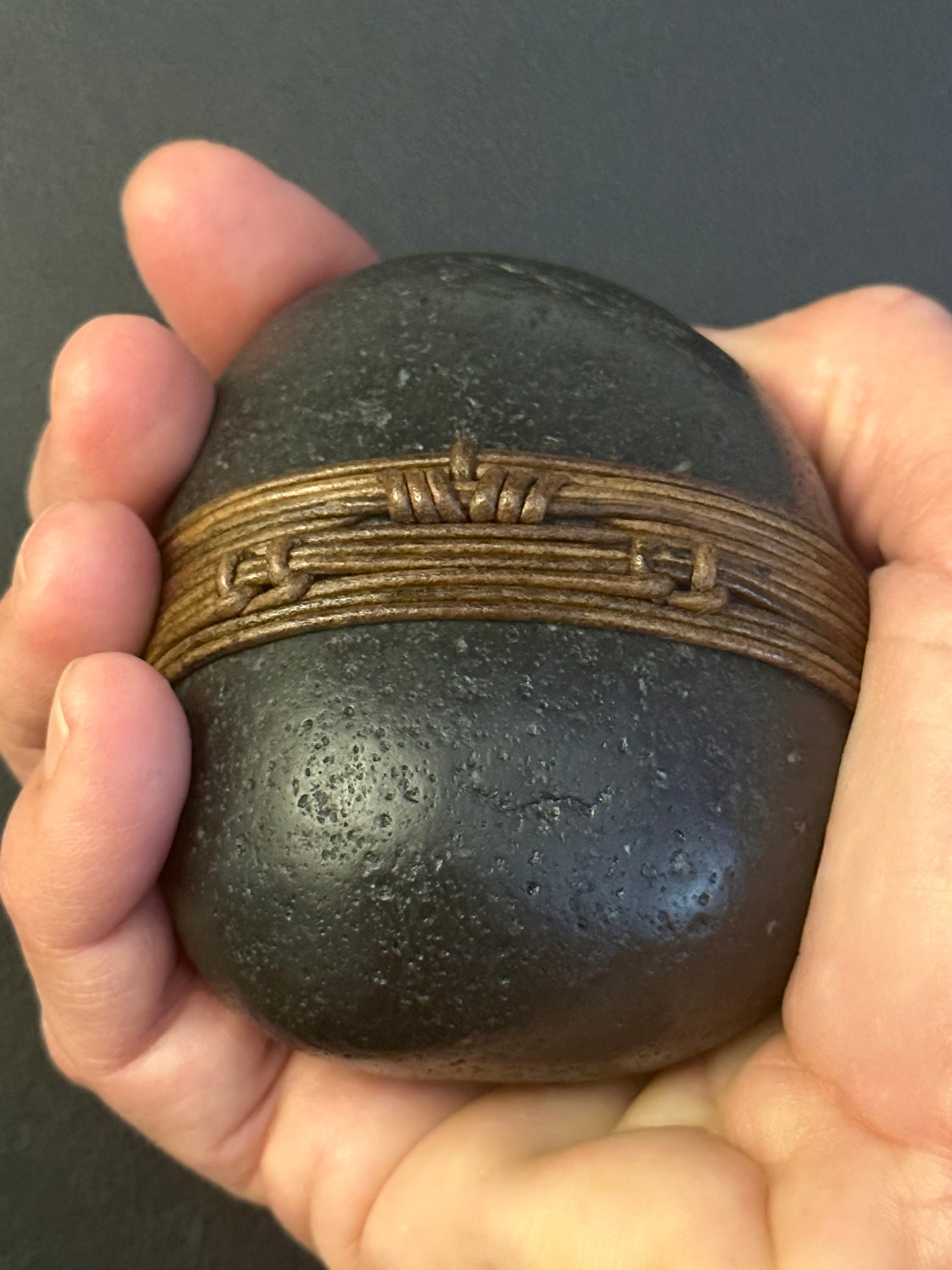 Leather-wrapped Centering Stone, Zen Rock, Meditation Stone, Unique ...