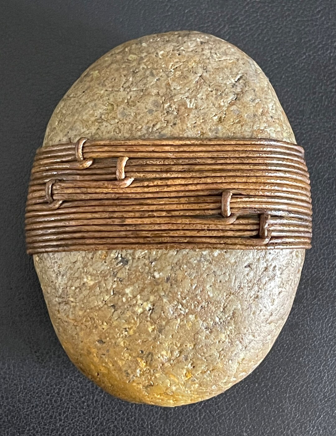 Handwoven Leather-wrapped Rock Centering Stone Meditation - Etsy