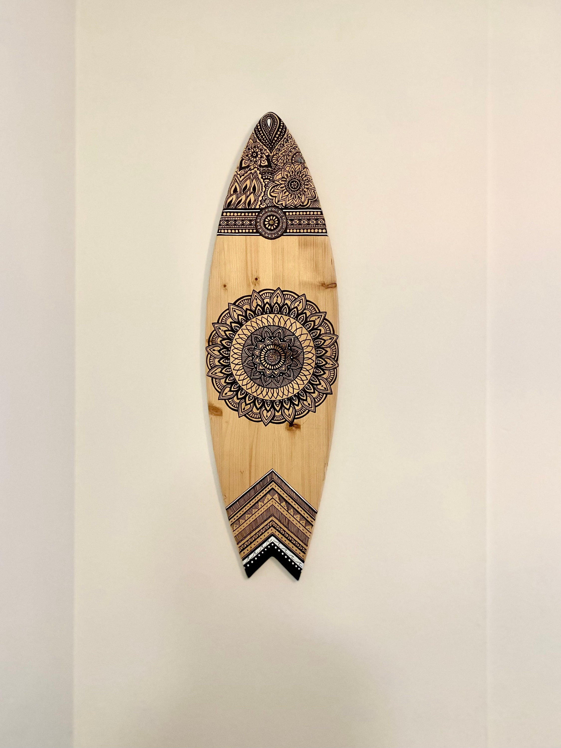 Hand Painted Wooden Mini Surf Board, Skateboard, Skate Deck, Surf Art ...
