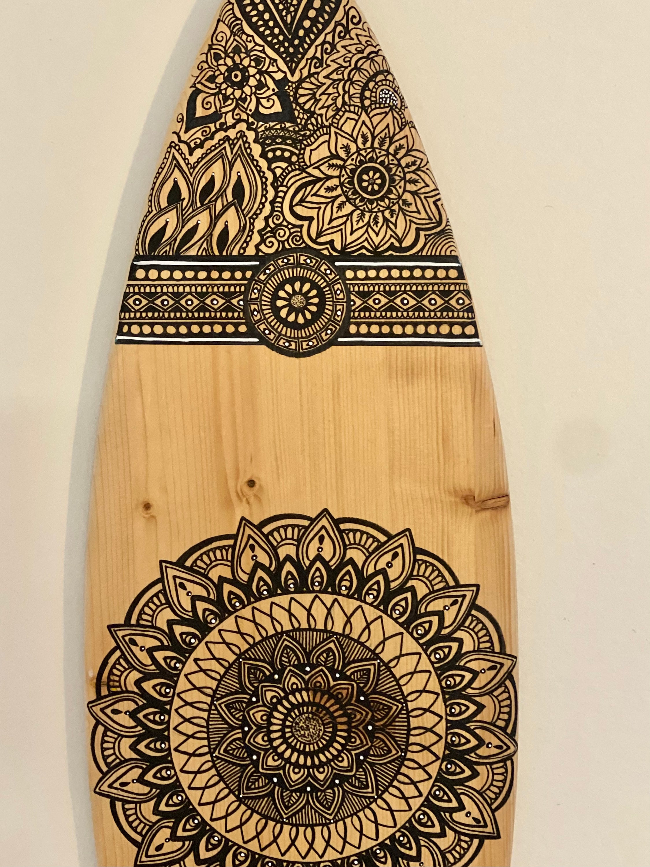 Hand Painted Wooden Mini Surf Board, Skateboard, Skate Deck, Surf Art ...