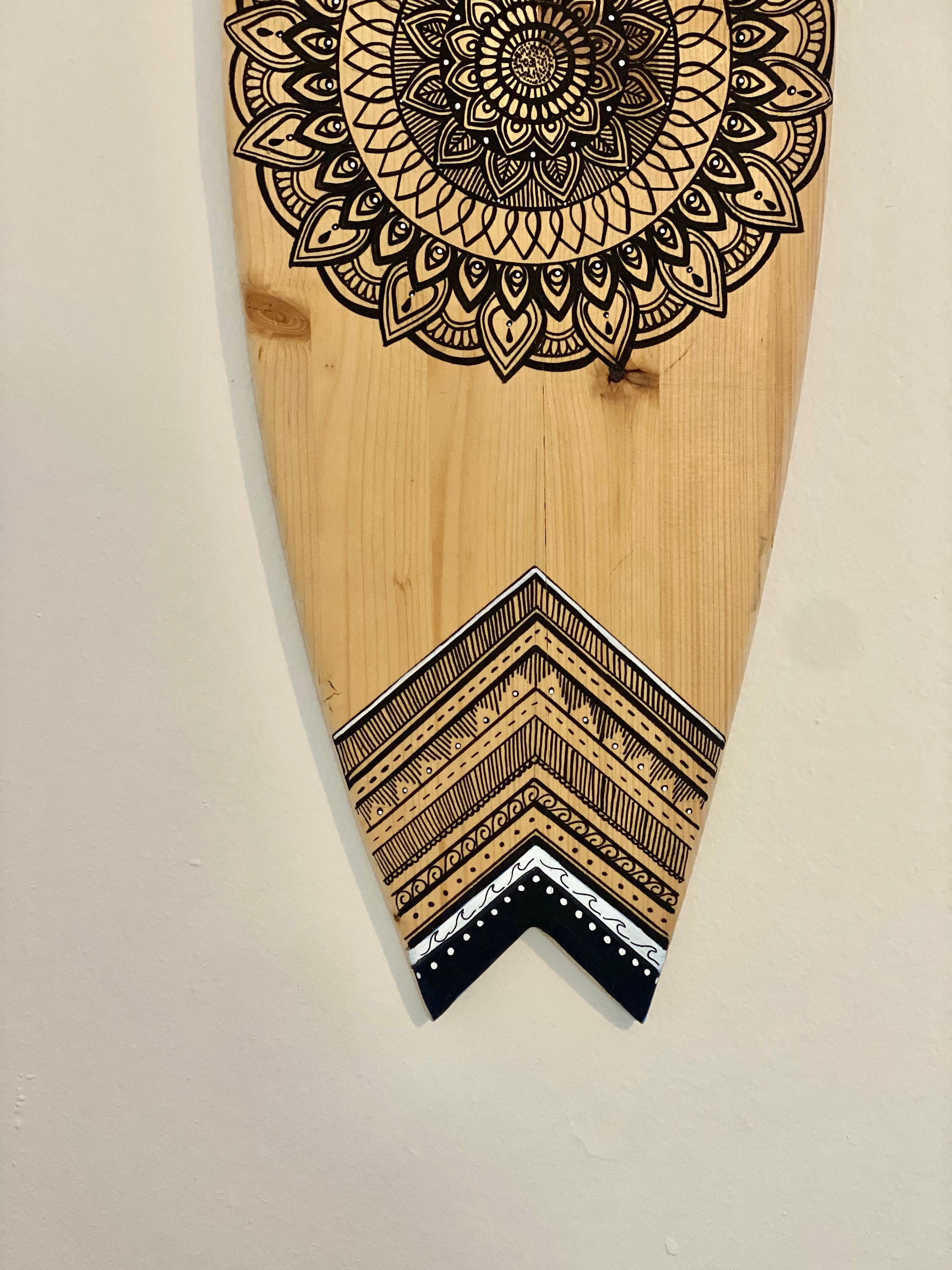 Hand Painted Wooden Mini Surf Board, Skateboard, Skate Deck, Surf Art ...
