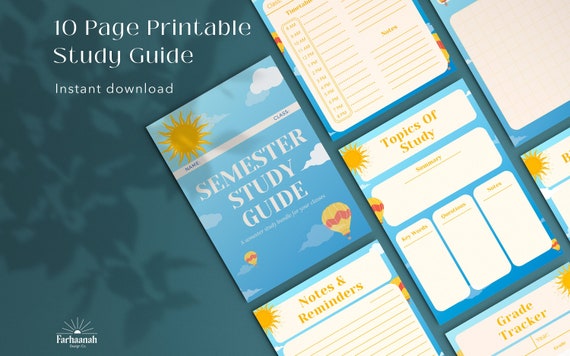 Student Planner Printable Printable Notes Study Schedule - Etsy