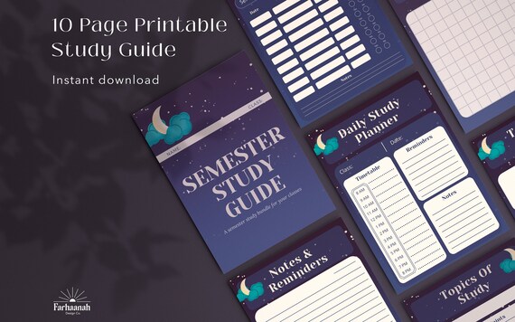 Student Planner Printable Printable Notes Study Schedule - Etsy
