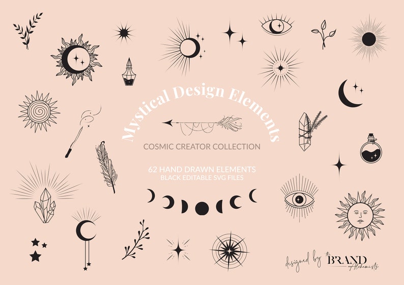 Elementos de diseño místico SVG / SVG editable / Imágenes prediseñadas ...