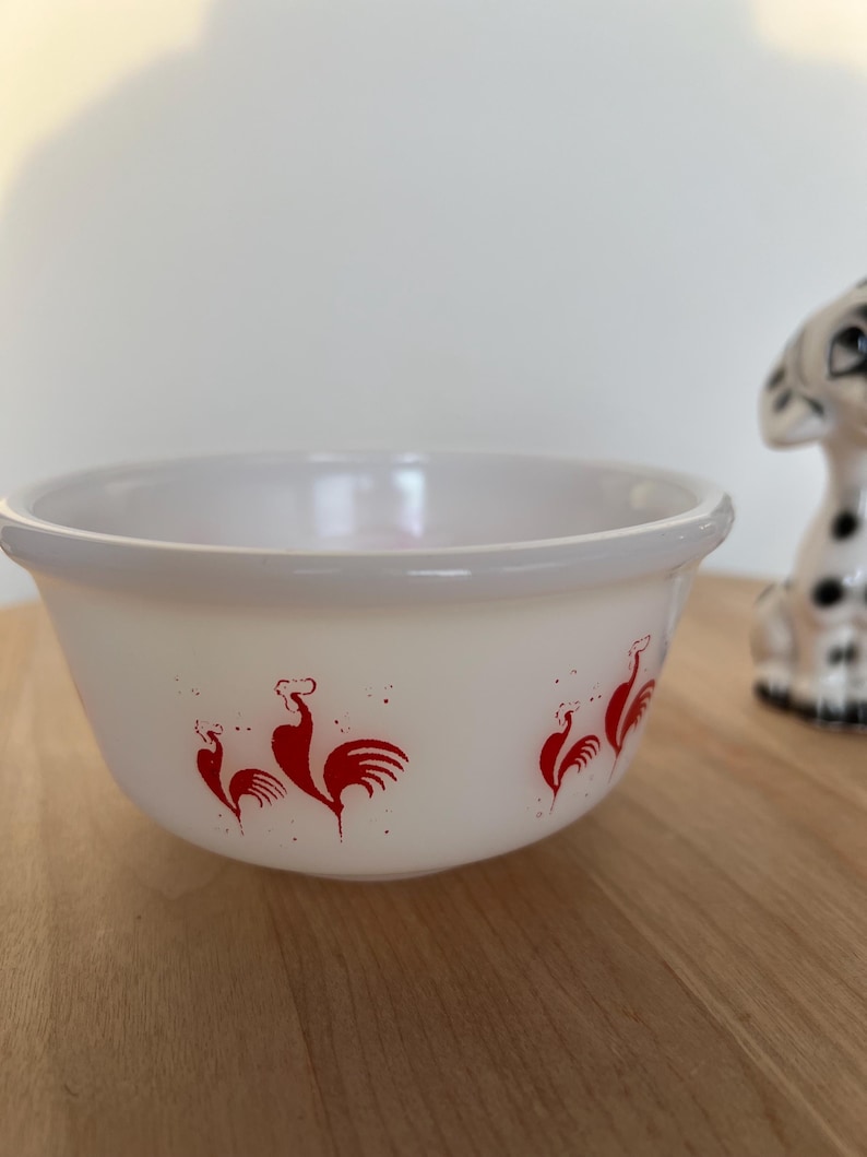 Vintage Hazel Atlas Bowl Red Rooster - Etsy