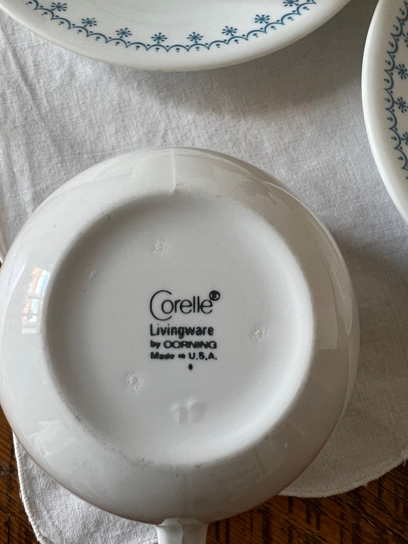 Vintage Corelle Blue Snowflake 1970 by Corning Made Us - Etsy