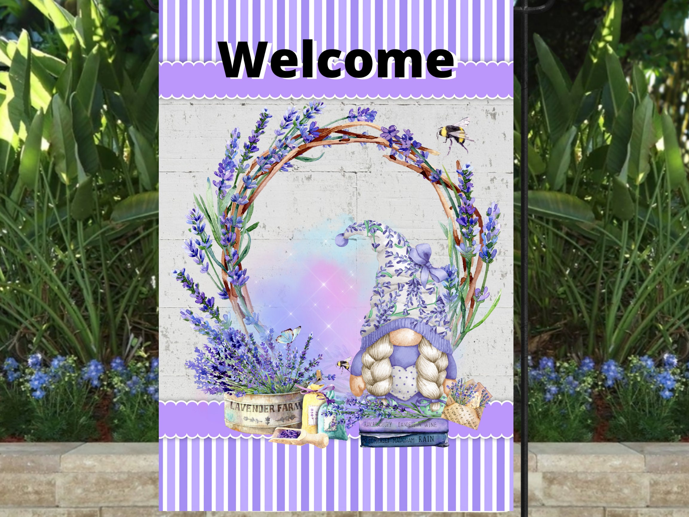 Lavender Farm Welcome Garden Flag Design: 2 PNG Files (digital Download ...