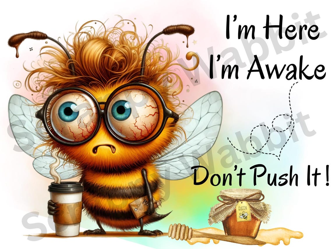 Be, 'i'm Here I'm Awake' Funny, Quirky, Download Image, Digital Design ...
