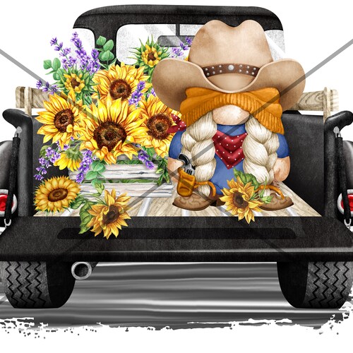 Sunflower Gnome Truck PNG Gnomes PNG Digital Download - Etsy