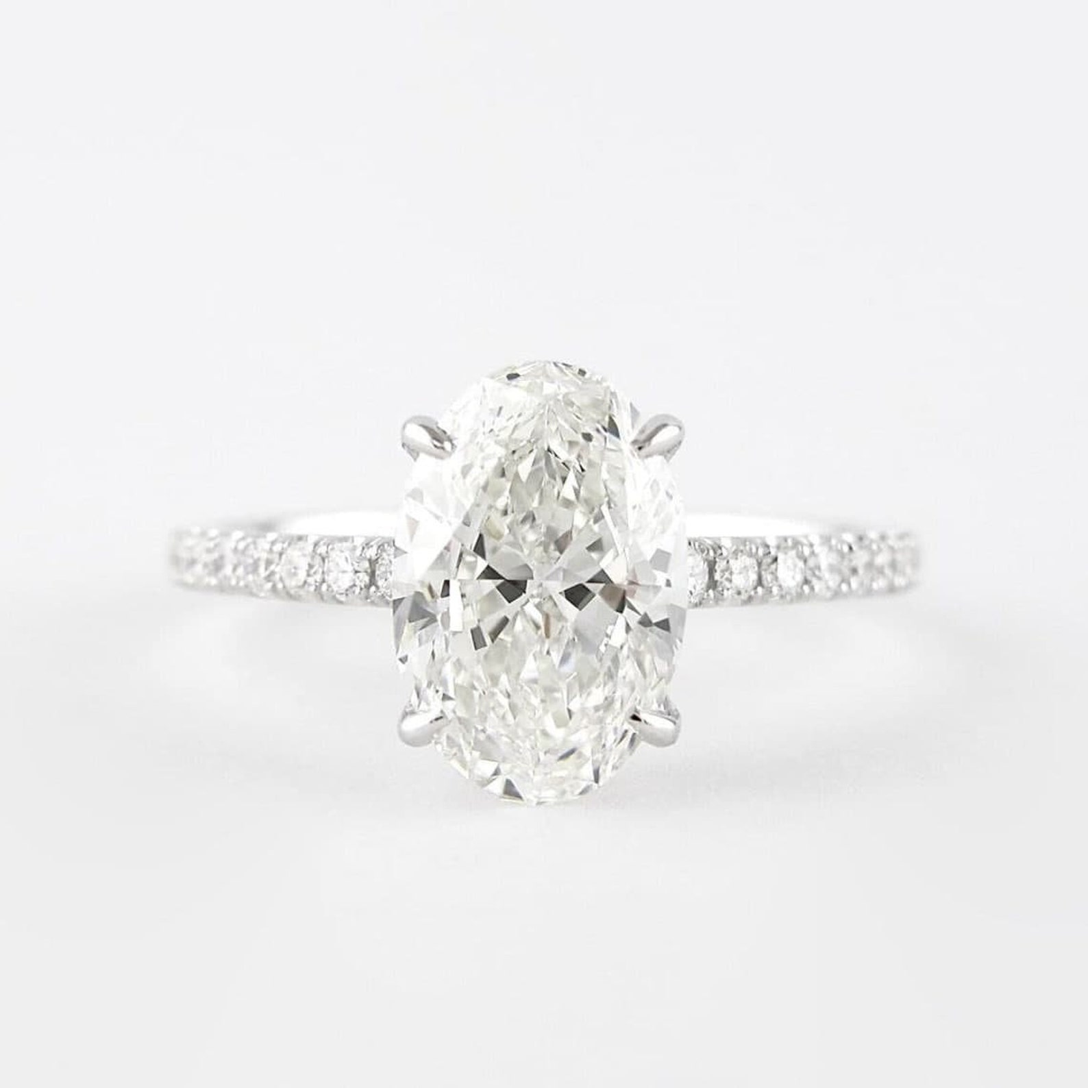 3.85CT Classic Oval Engagement Ring Solitaire Ring Oval - Etsy