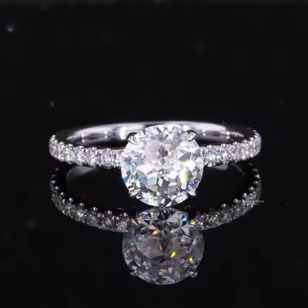 Antique Jubilee Cut Moissanite Engagement Ring, Wedding Ring for Women ...