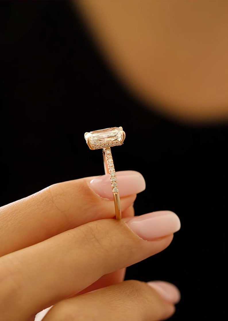 3.5 Ct Radiant Cut Engagement Ring Moissanite Engagement Ring - Etsy