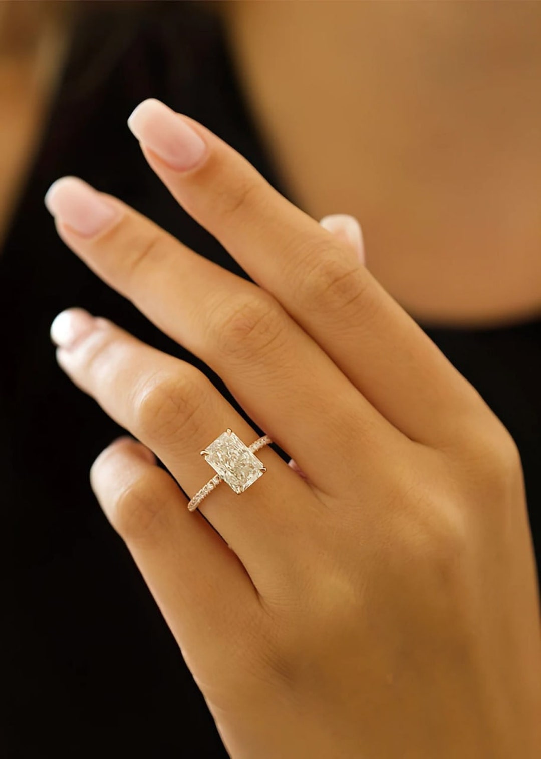 3.5 Ct Radiant Cut Engagement Ring Moissanite Engagement Ring - Etsy