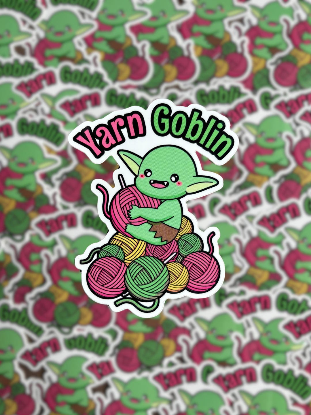 Cute Yarn Goblin Sticker | Crochet Sticker | Knitting Sticker | Funny ...