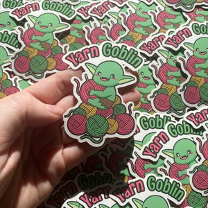Cute Yarn Goblin Sticker Crochet Sticker Knitting Sticker Funny ...