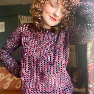 CROCHET PATTERN Easy Mesh Sweater Pattern Women's Crochet Sweater Fall ...