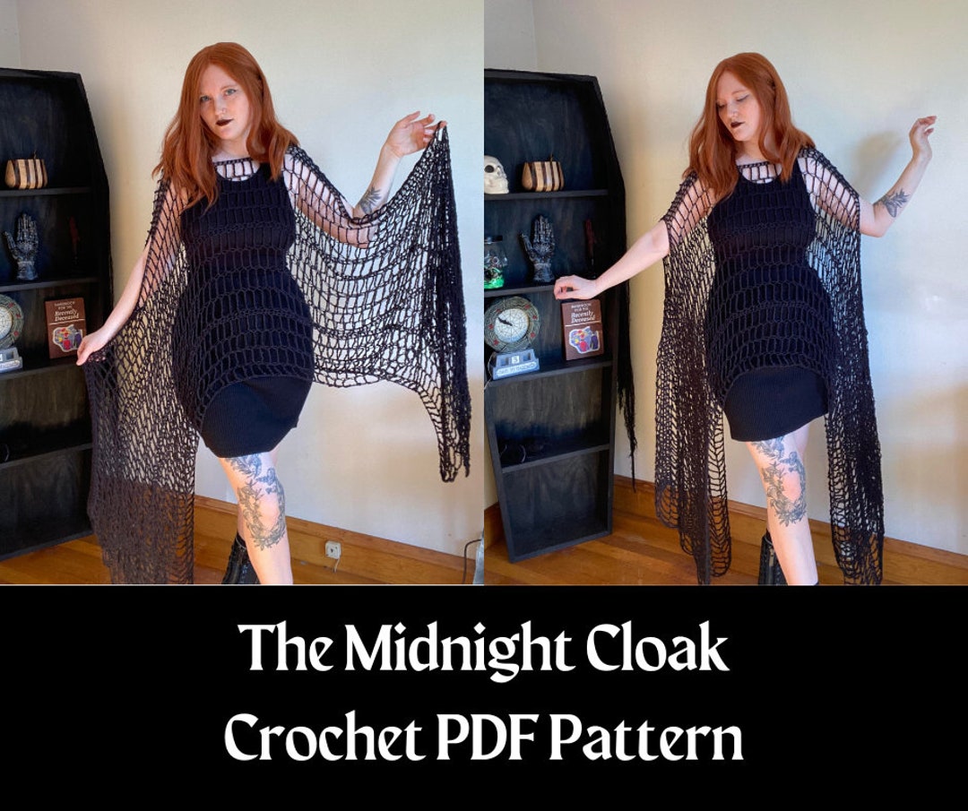 CROCHET PATTERN Mesh Cloak Crochet Pattern Crochet Fall Halloween Goth ...