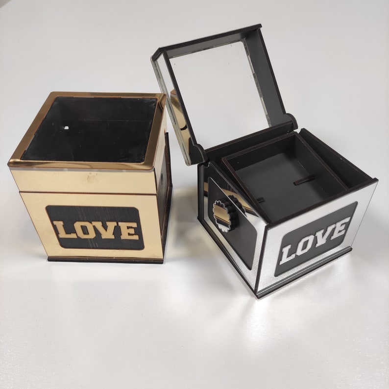 Rotating Box Laser Cut Wooden Gift Box for Valentines Day - Etsy