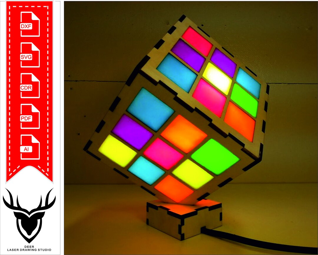 Rubik's Cube Lamp Box - Etsy