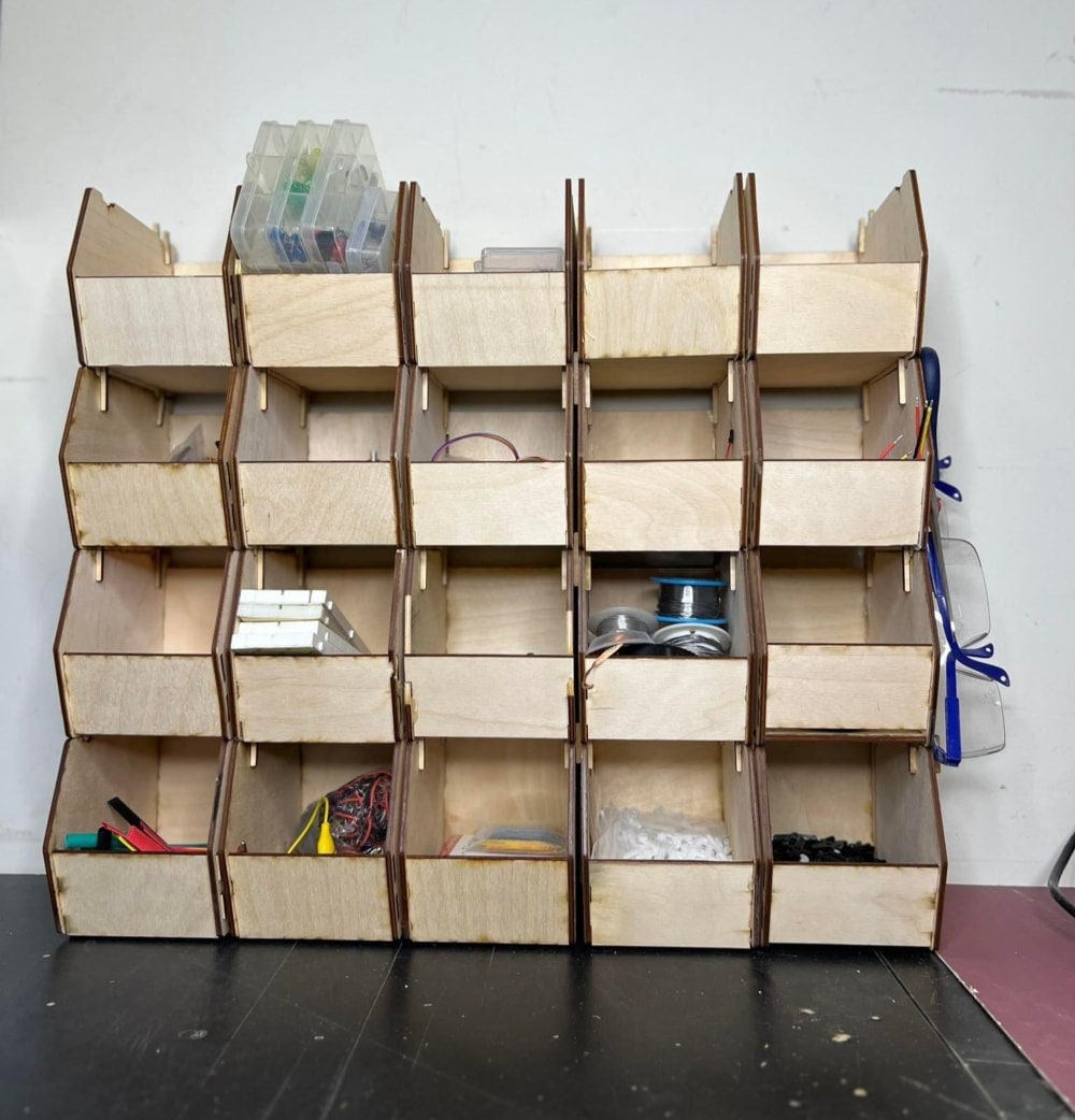 Laser Cut Stackable Storage Bins Modular Stackable Wooden Boxes Wooden ...