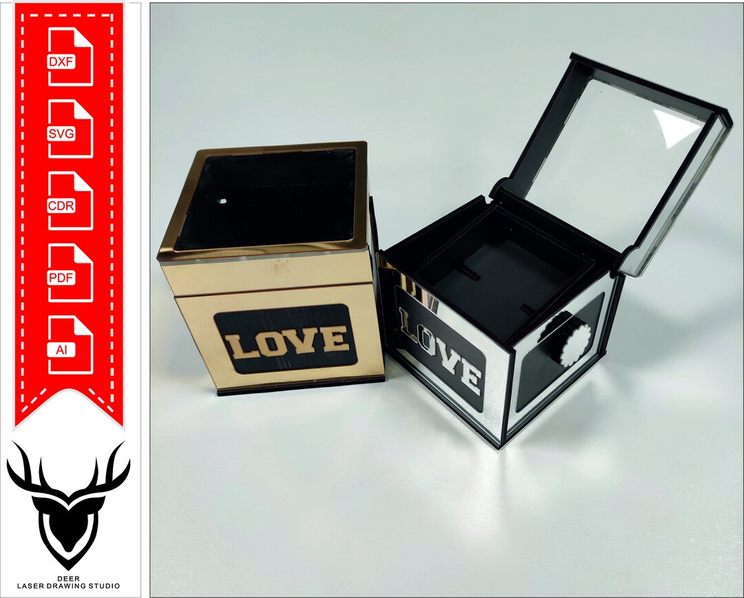 Rotating Box Laser Cut Wooden Gift Box for Valentine’s Day - Etsy