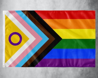 Intersex Inclusive Progress Pride Flag Hand Sewn Redesigned Rainbow ...