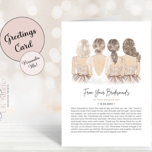 A Poem From Your Bridesmaids Wedding Greetings Card for Bride - Etsy