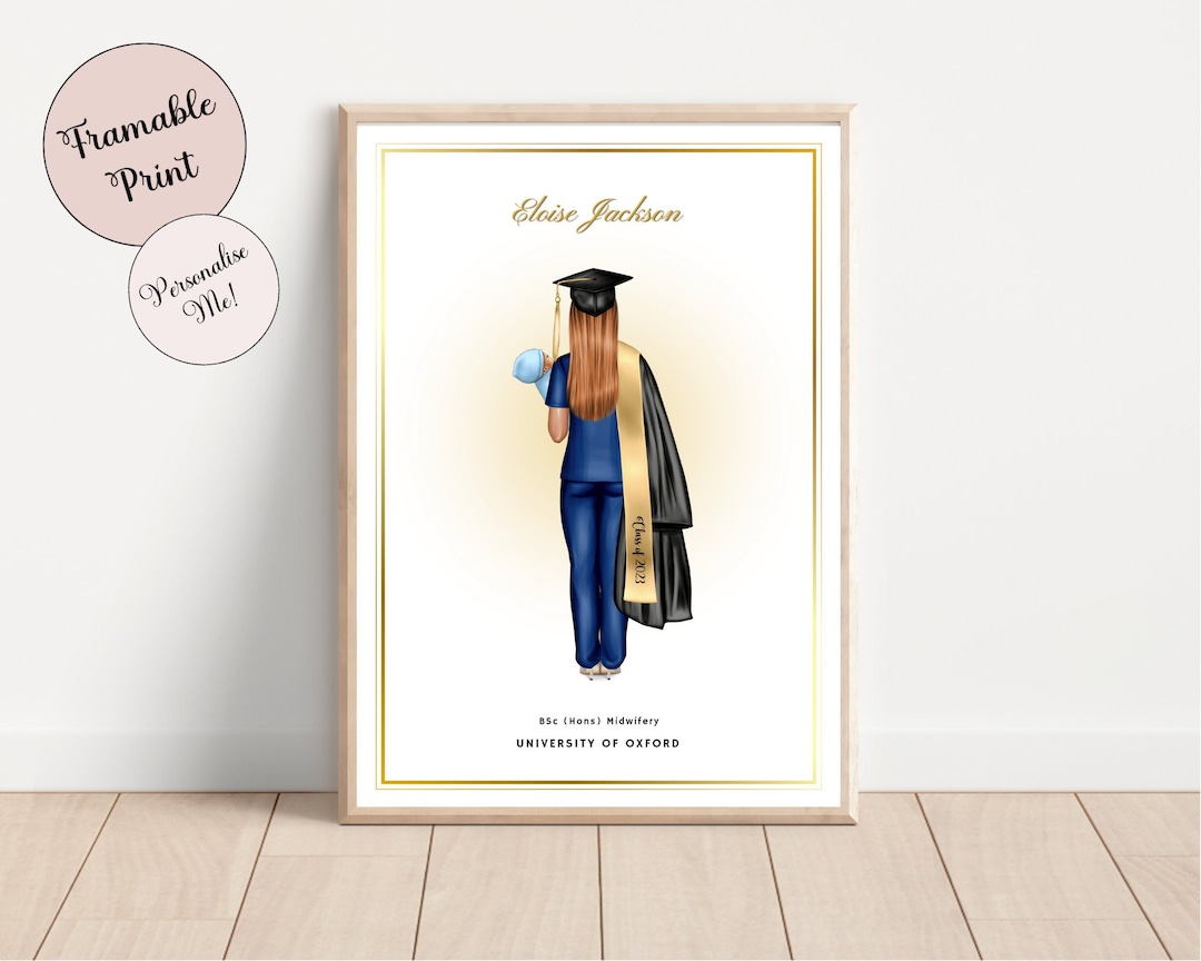 Personalised Midwife Framable Print, Midwifery Graduation Gift ...