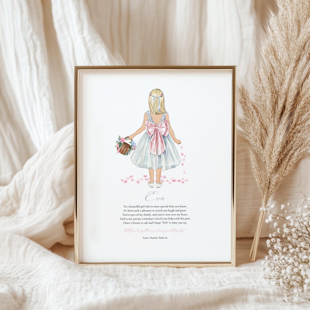 Flower Girl Proposal Printed Poem, Flower Girl Keepsake, Personalised ...