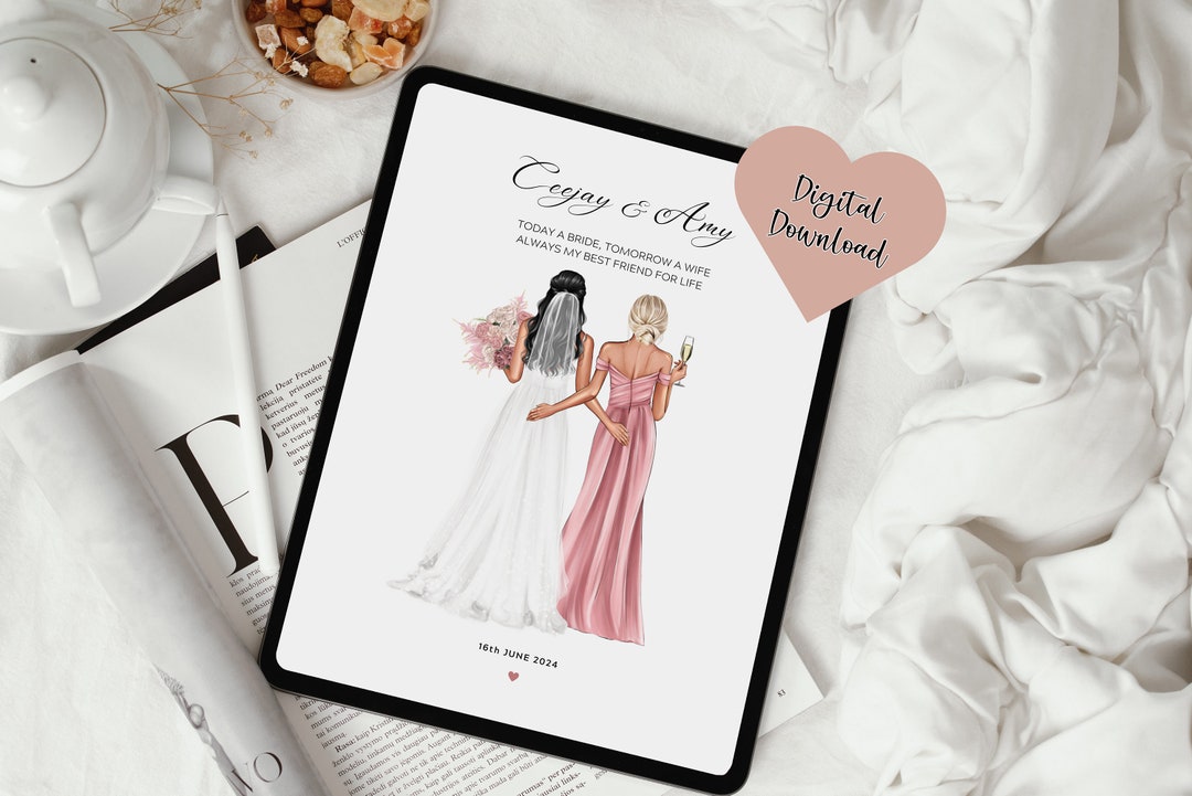 Digital Print at Home Wedding Design for A Bride, Personalised Best ...