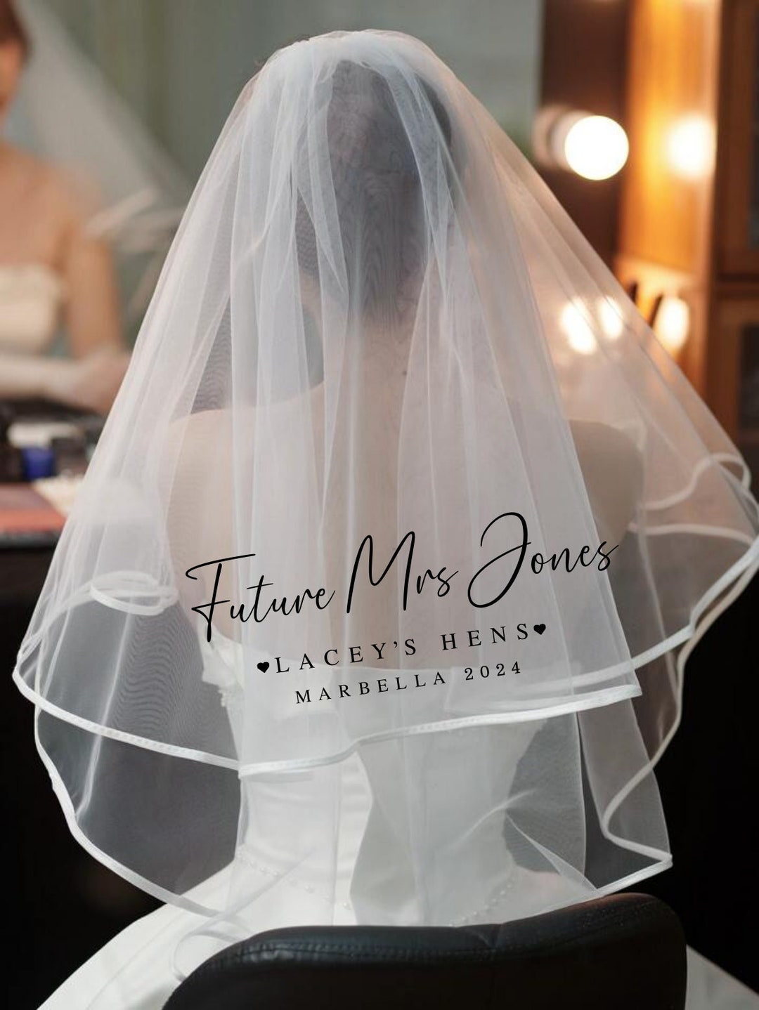 Personalised Future Mrs Hen Party Veil, Hen Do Veil, Wedding Bride to ...