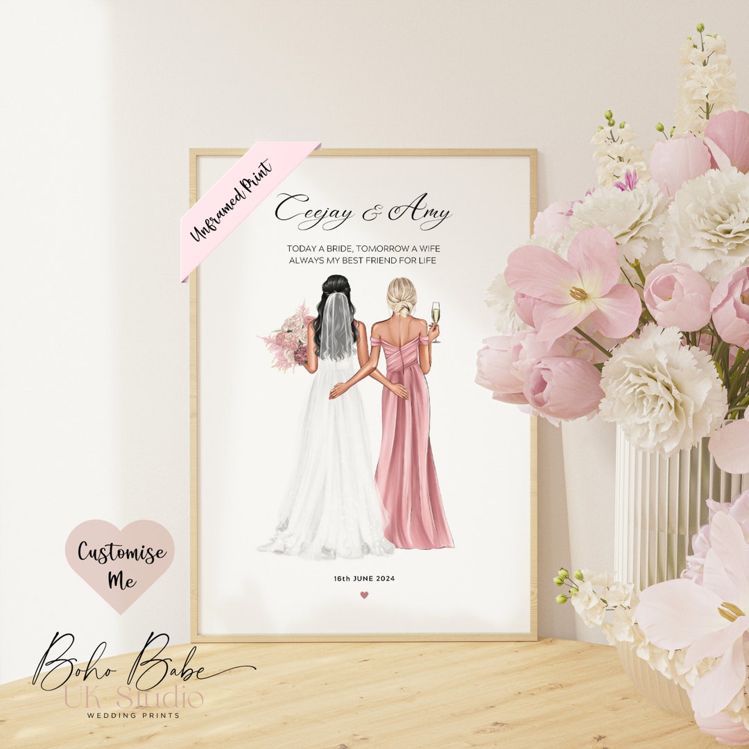 Frameable Printed Wedding Poem for A Bride on Her Wedding Day ...