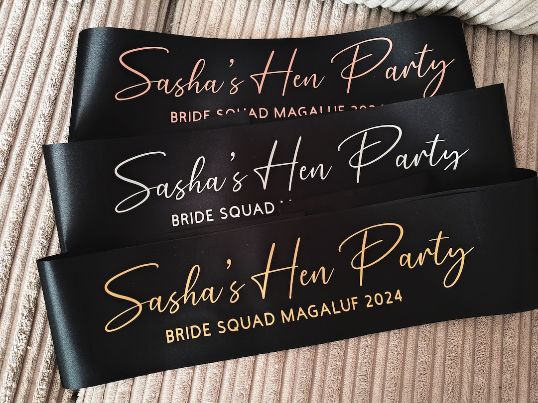 Personalised Hen Party Sash, Hen Weekend Sash, Hen Do Sash, Hen Party ...