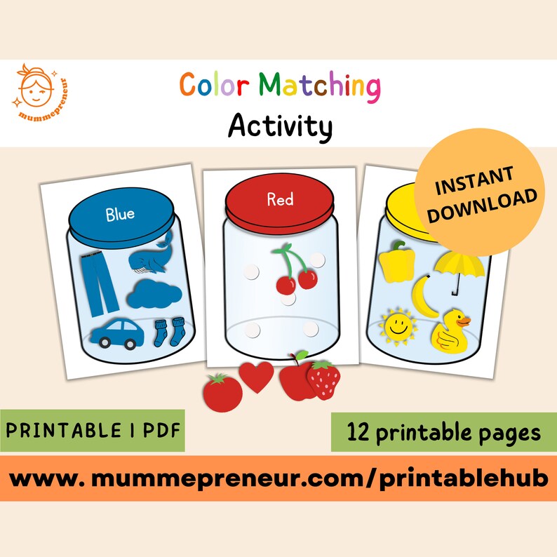 Color Matching Color Sorting Color Activity Learning - Etsy