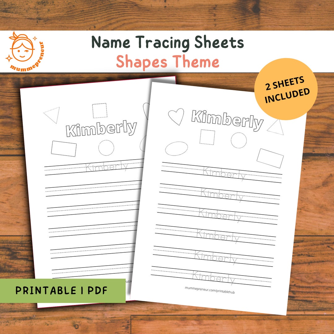 Custom Printable 'shapes' Theme Trace Your Name - Etsy