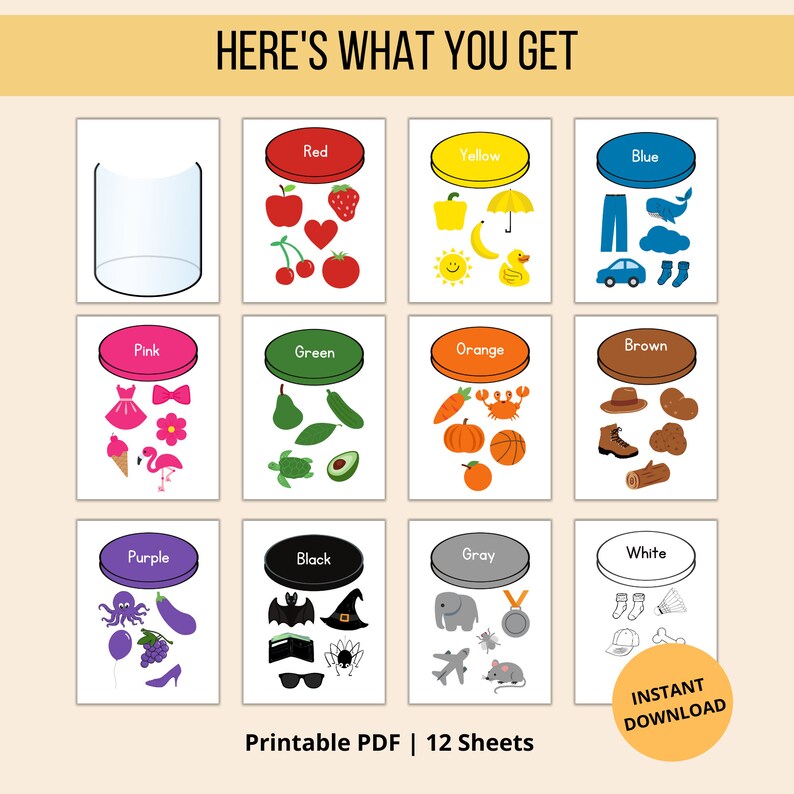 Color Matching Color Sorting Color Activity Learning - Etsy