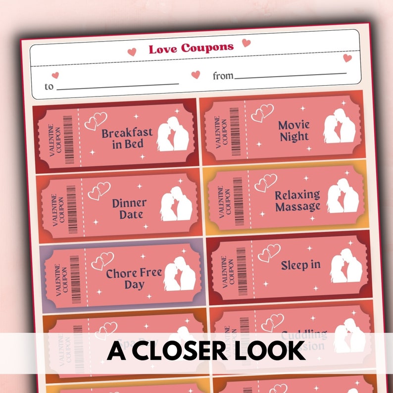 Customizable Printable Love Coupon Book Valentines Day Gift - Etsy