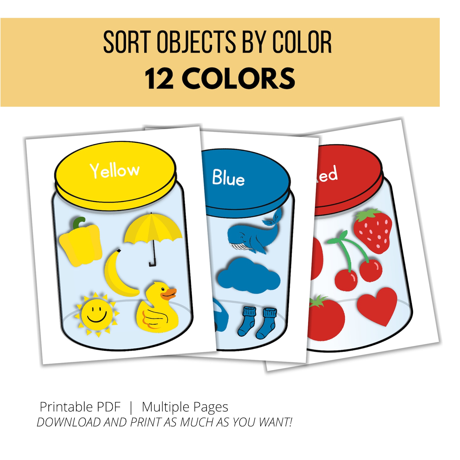 Color Matching Color Sorting Color Activity Learning - Etsy