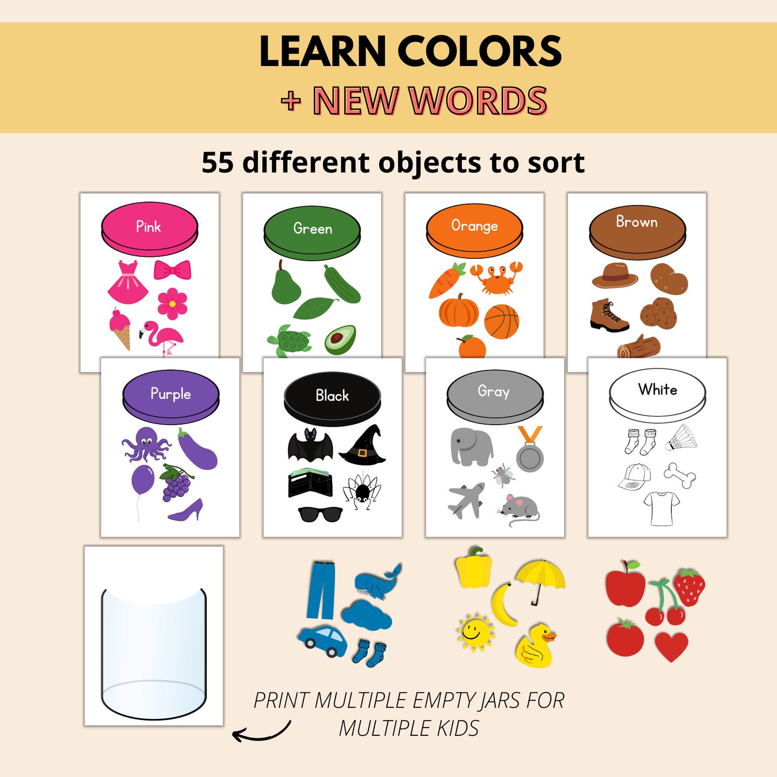 Color Matching Color Sorting Color Activity Learning - Etsy
