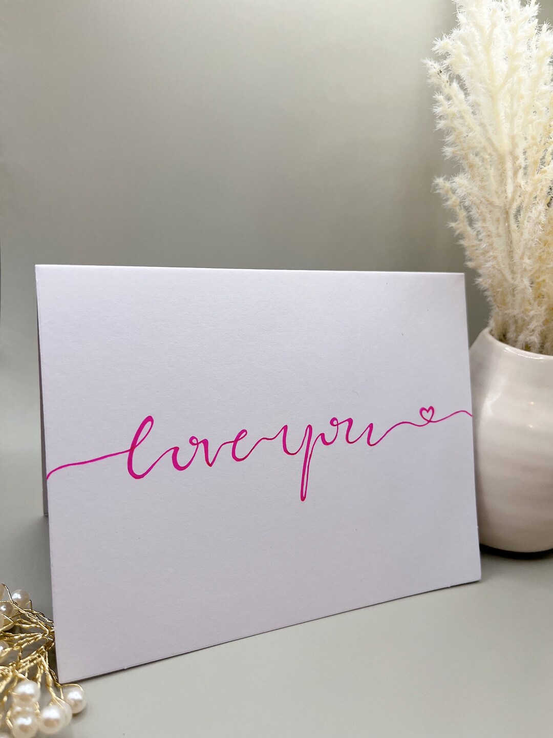 Handwritten “love You” Calligraphy Card - Etsy