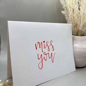 Handwritten “miss You” College Calligraphy Card - Etsy