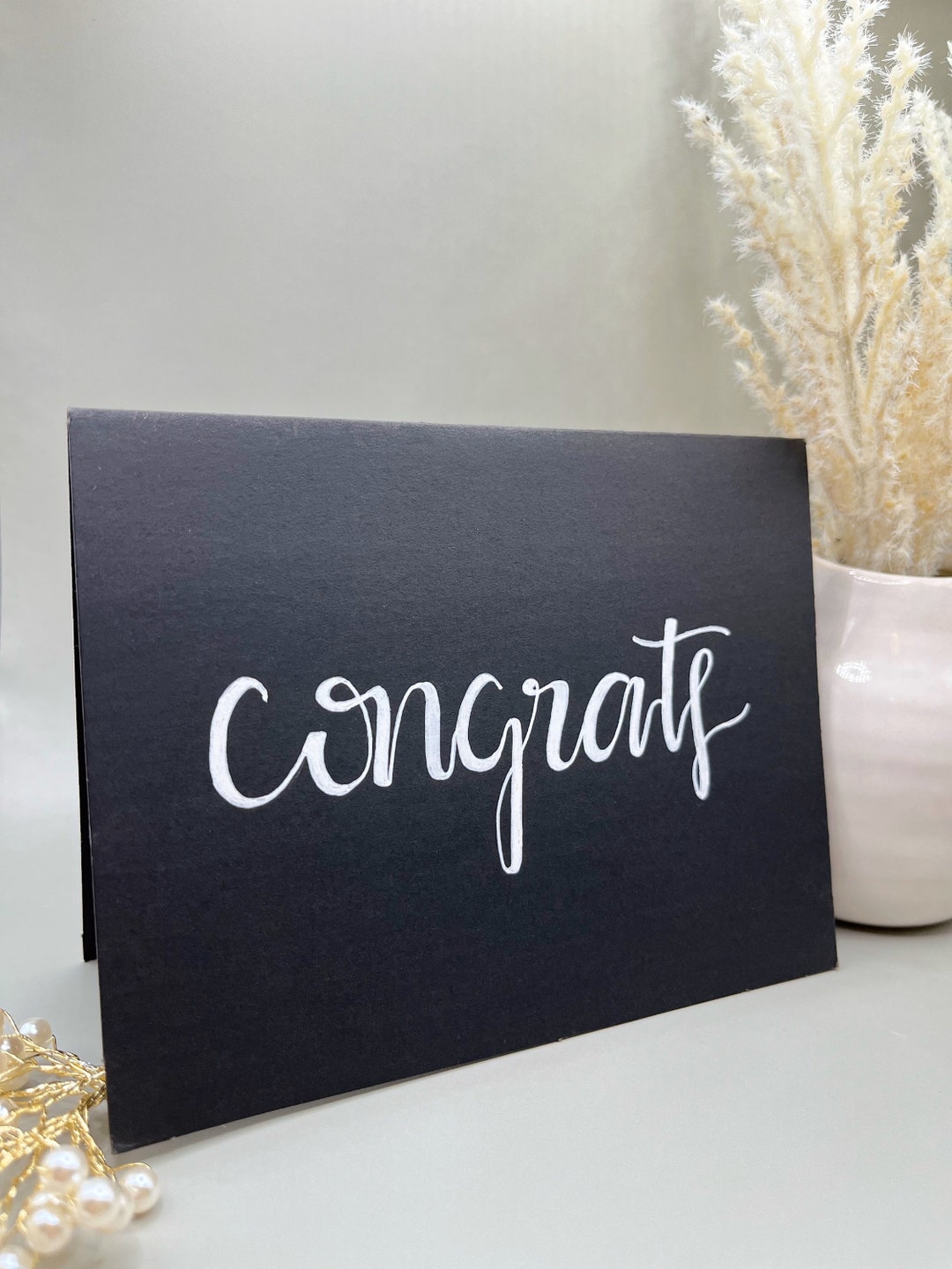 Handwritten “congrats” Calligraphy Card - Etsy