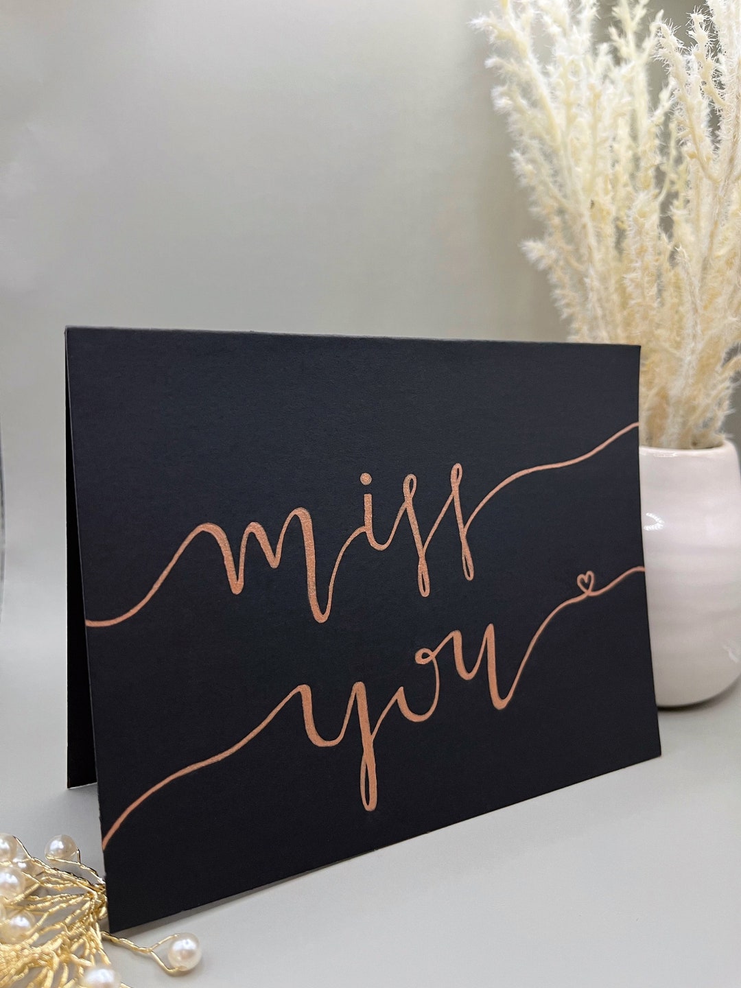 Handwritten “miss You” College Calligraphy Card - Etsy