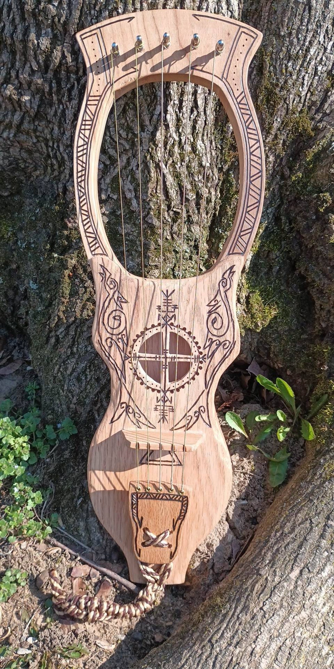 Twin Raven 5 String Cherry Wood Bass Harp/lyre - Etsy