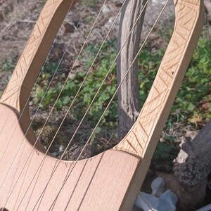 28' Ash Wood Nordic Swirl Engraved 7 String Lyre - Etsy