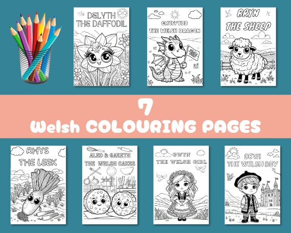 7 Welsh Colouring Pages, Colouring Kids Pages, Printable Kids Pages ...