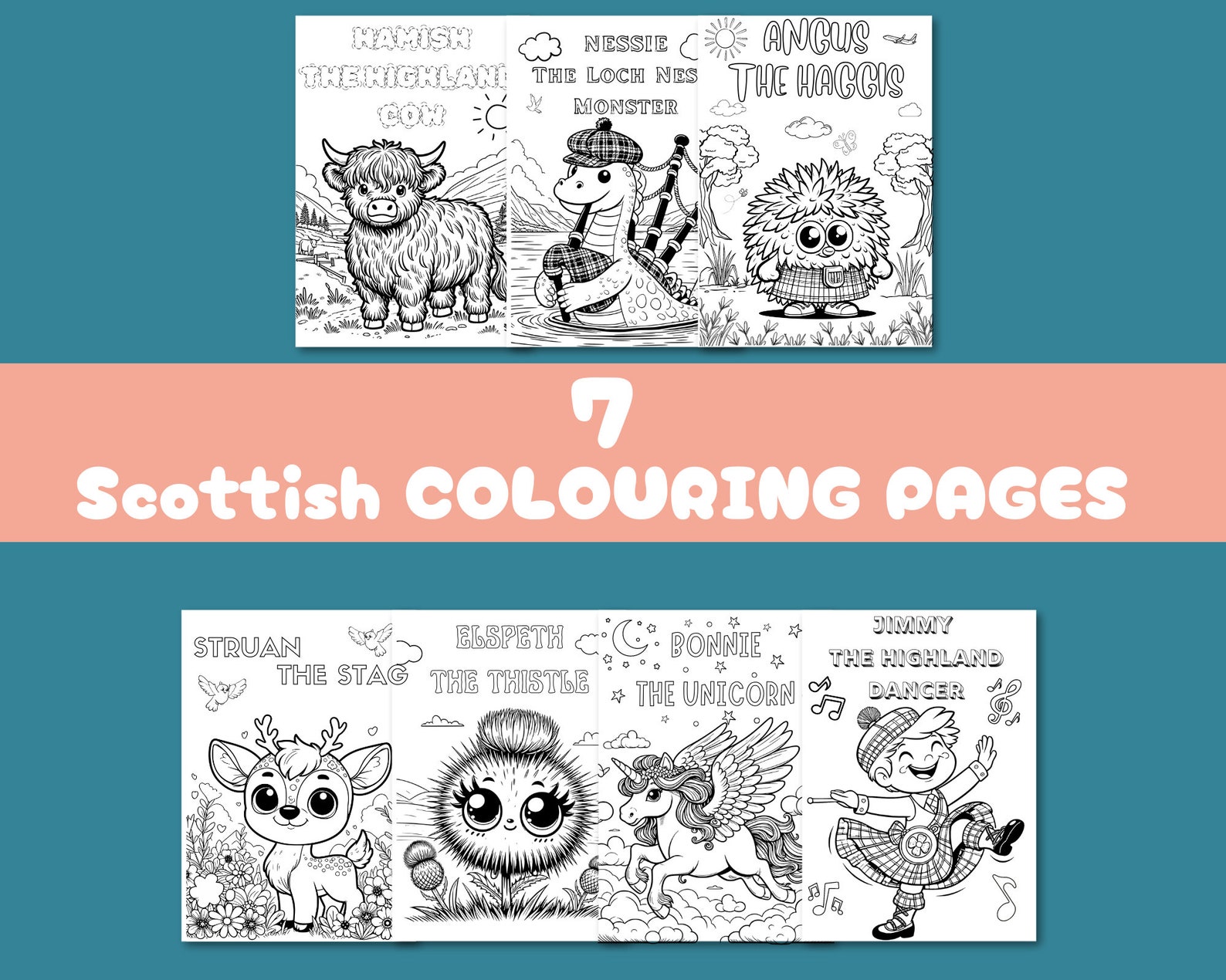 7 Scottish Colouring Pages, Colouring Kids Pages, Printable Kids Pages ...