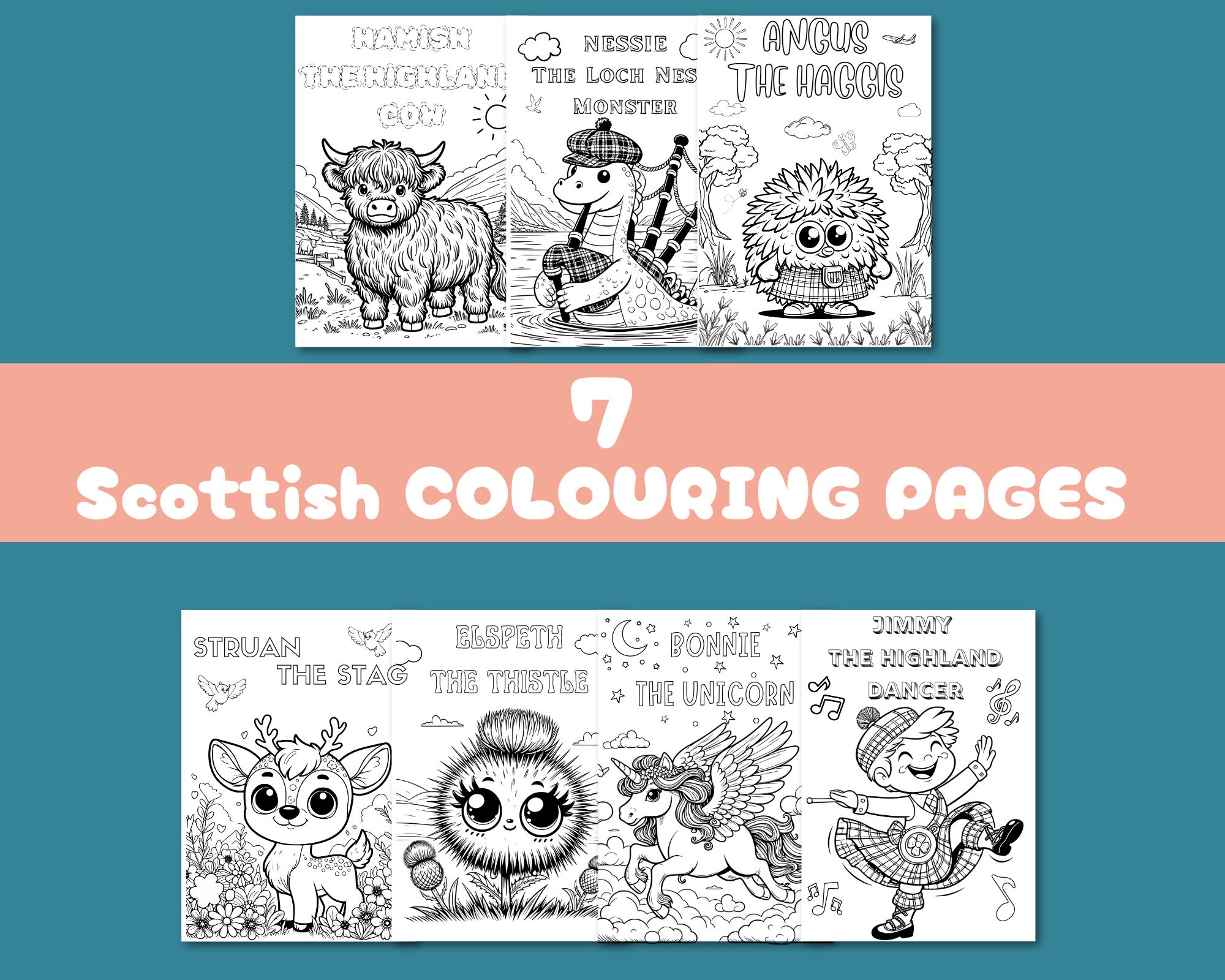 7 Scottish Colouring Pages, Colouring Kids Pages, Printable Kids Pages ...