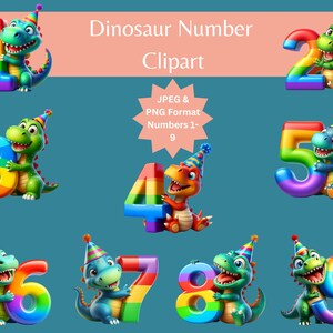 Dinosaur Clipart, Dinosaur Digital, Dinosaur Numbers, Dinosaur Png ...